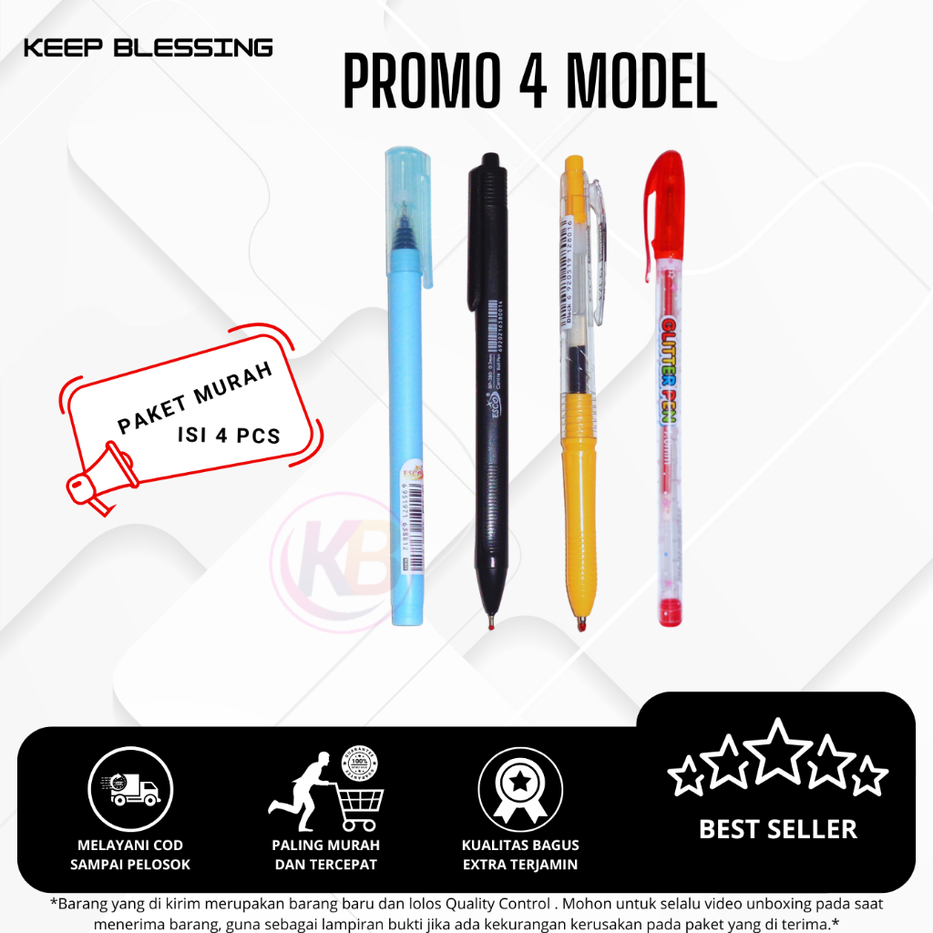 Jual 1 Paket (4 Model) - Pulpen Paket Promo Dengan Empat Model Design ...