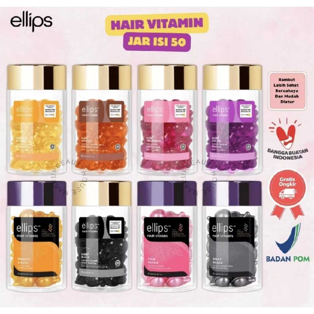 Jual ELLIPS Hair Vitamin Jar (isi 50 Butir) | Ellips Hair Vitamin ...