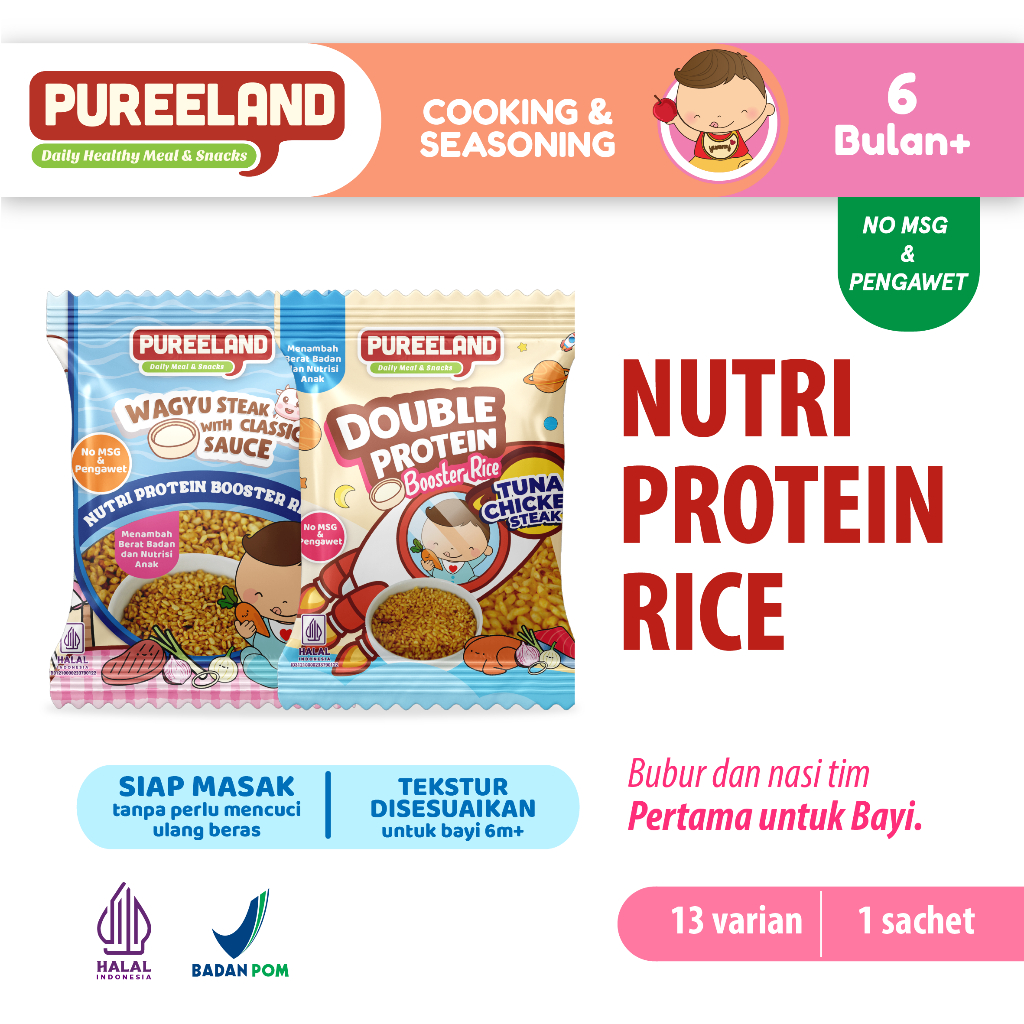 Jual Pureeland Nutri Protein Rice Sachet / Beras Nutri Protein / BB ...