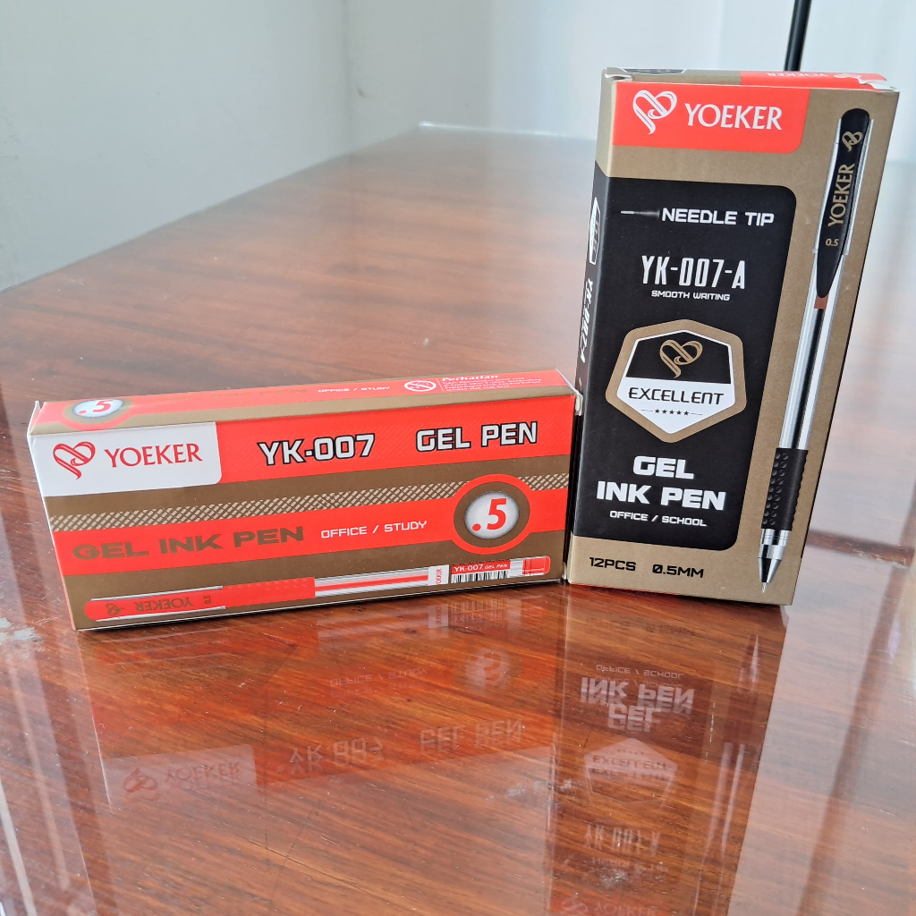 Jual 1 Kotak isi 12 Pcs Pena Gell YOEKER 0,5 MM | Shopee Indonesia