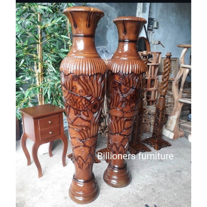 Jual Guci kayu Motif ukir Ikan Jumbo | Shopee Indonesia
