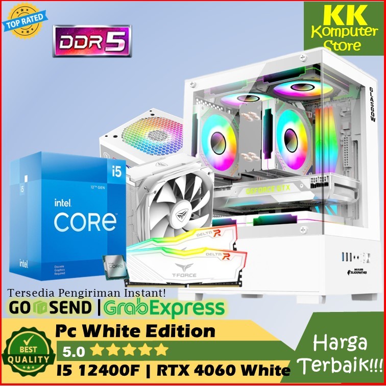 Jual Pc Rakitan Gaming White Core i5 12400F | Rtx 4060 8GB | Ram 16GB DDR5 | Ssd Nvme 1TB [ Pc ...