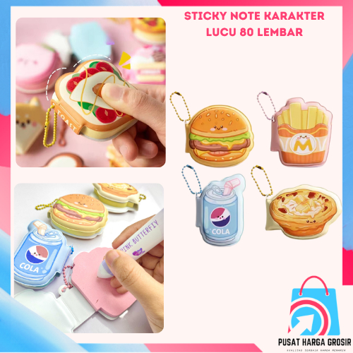 Jual PHG - Sticky Note Karakter Lucu 80 Lembar Mini Sticky Notes Dengan ...