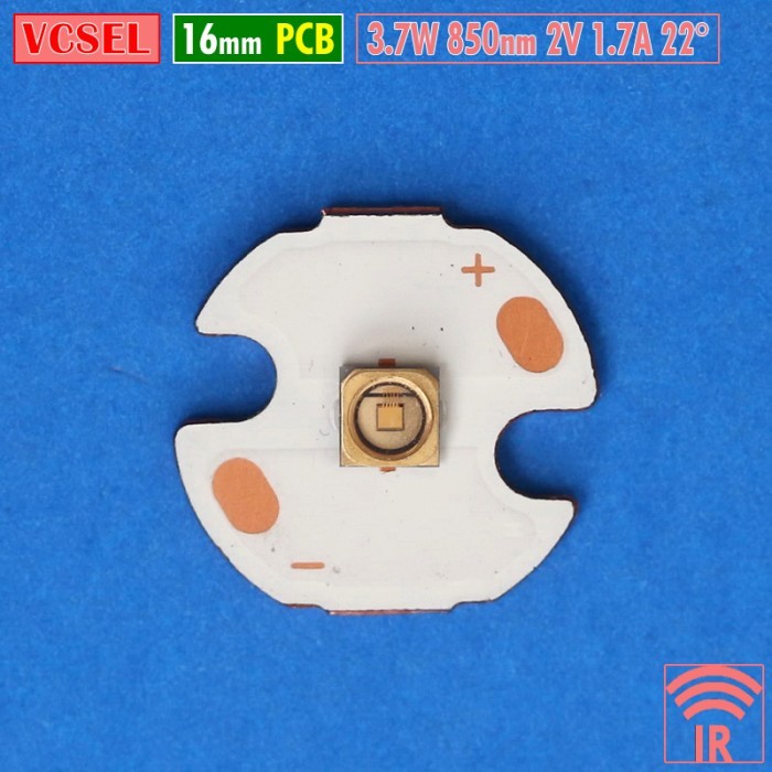 Jual Lampu Led VCSEL 3.7W 850nm 16mm InfraRed LED IR Laser Senter Night Vision 2V 1.7A NV Kamera ...