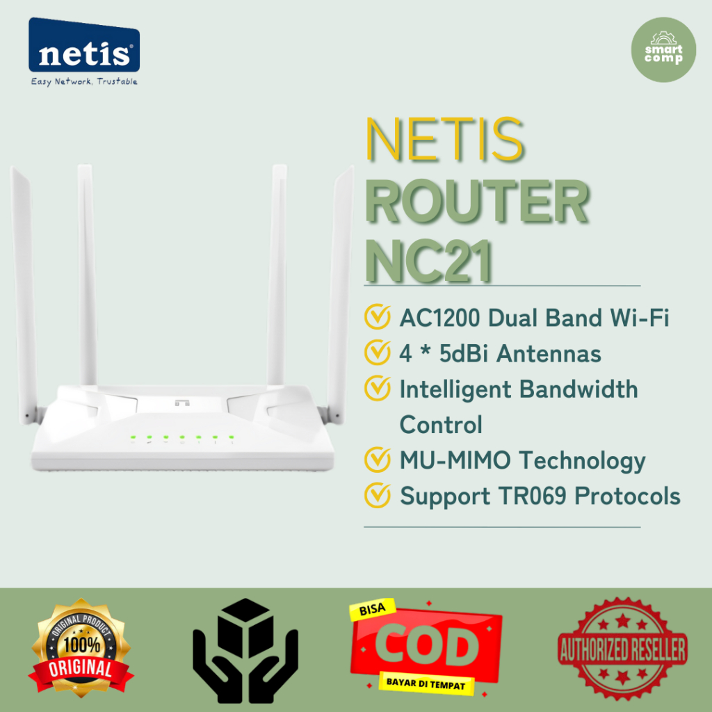 Jual NETIS NC21 AC1200 Wireless Dual Band Router | Shopee Indonesia