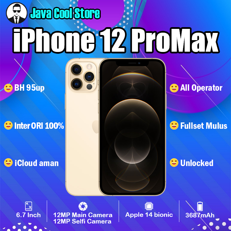 Jual iPhone 12 pro max 256GB 128GB Second 100% Asli fullset Kondisi Perfect Garansi sinyal 3U ...
