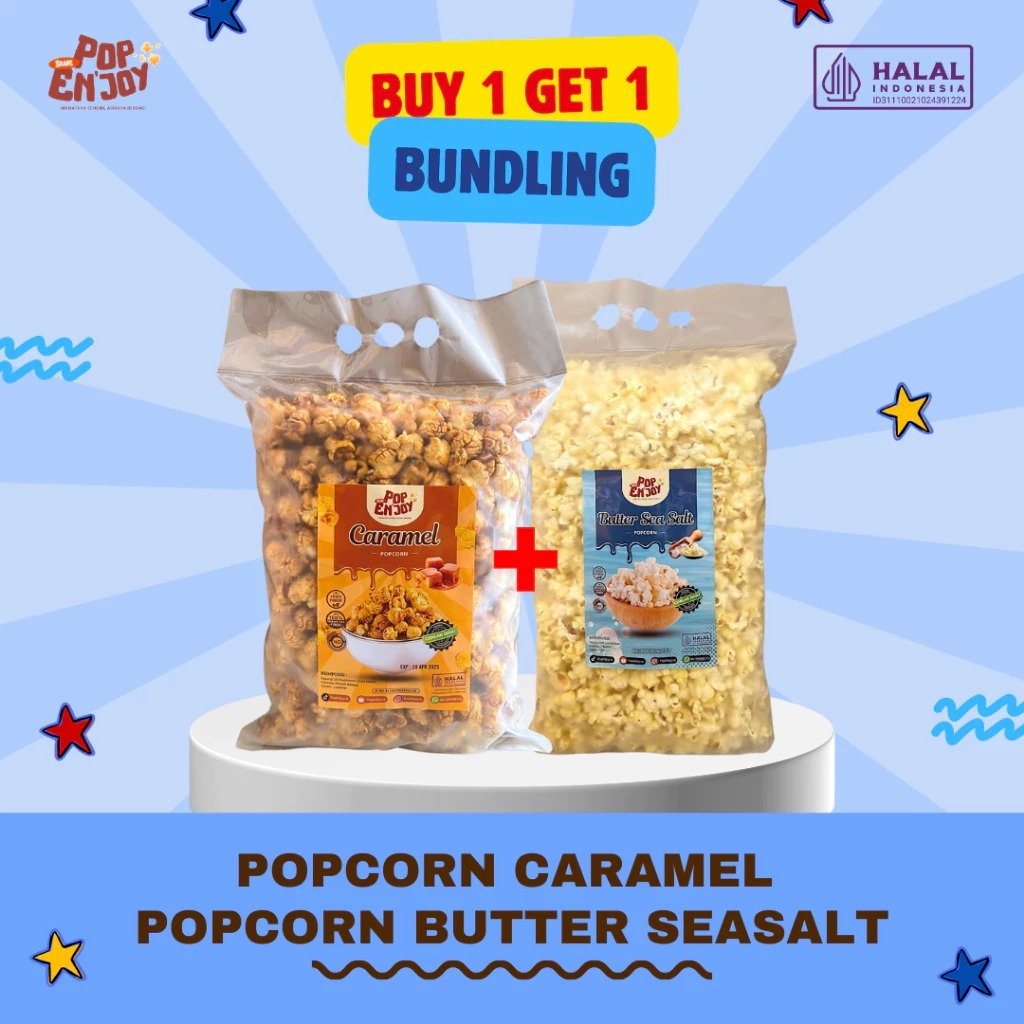 Jual [BUY 1 GET 1] POPCORN BUNDLING - PopENjoy | Makanan Manis Crispy ...