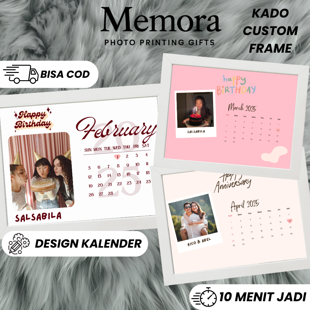 Jual SEHARI JADI! Custom Frame Kalender Kado Ulang Tahun Cewek Cowok ...