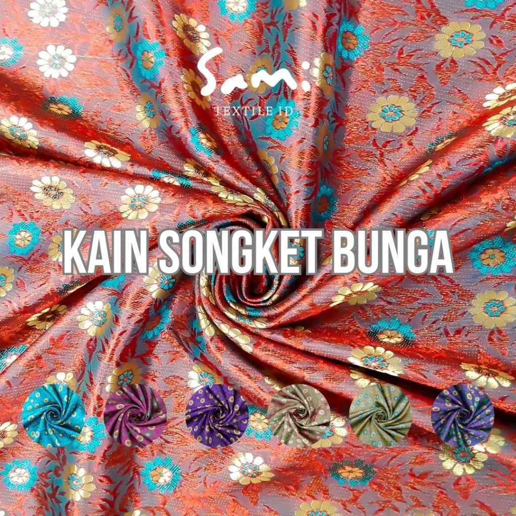 Jual Kain Songket Eksklusif Nuansa Etnik Berkelas Motif Bunga Klasik ...
