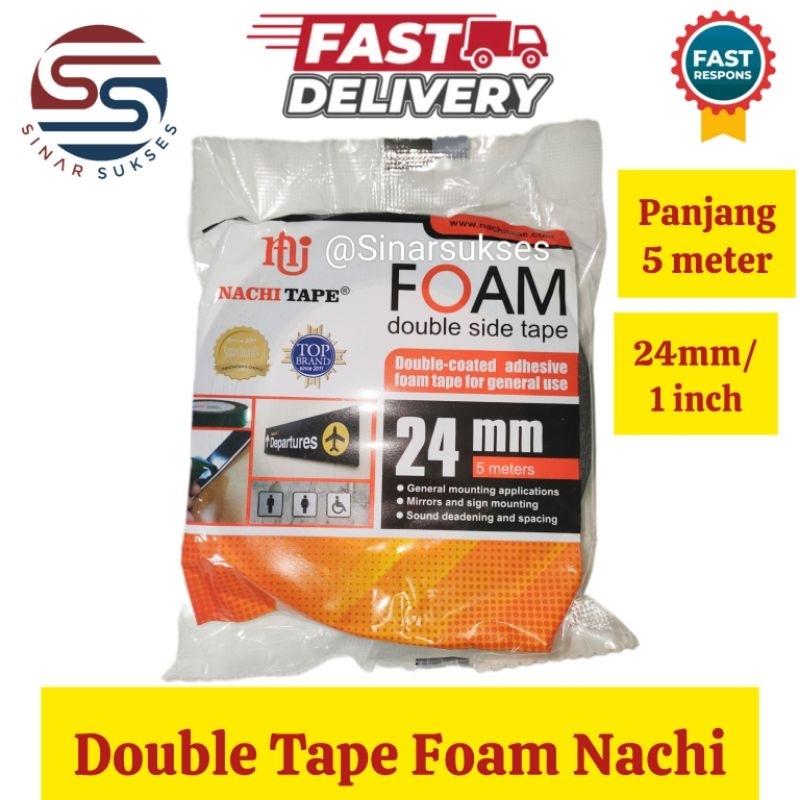 Jual Double Tape Foam NACHI 1 inch 24 mm panjang 5 meter/NACHI Double ...
