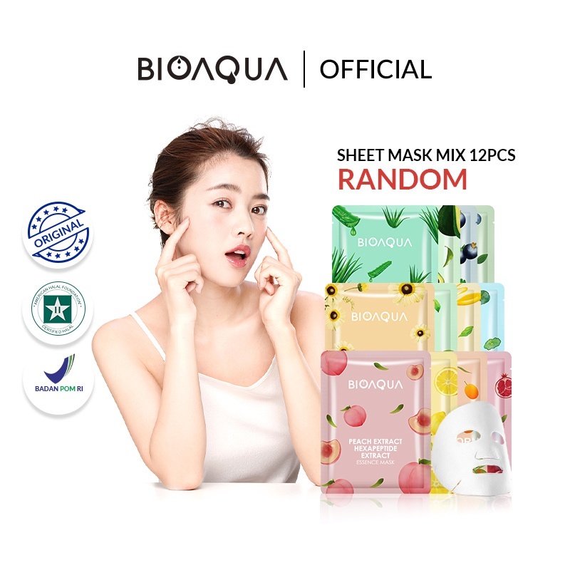 Jual Bioaqua Sheet Mask Mix Isi 12 Pcs Random | Shopee Indonesia