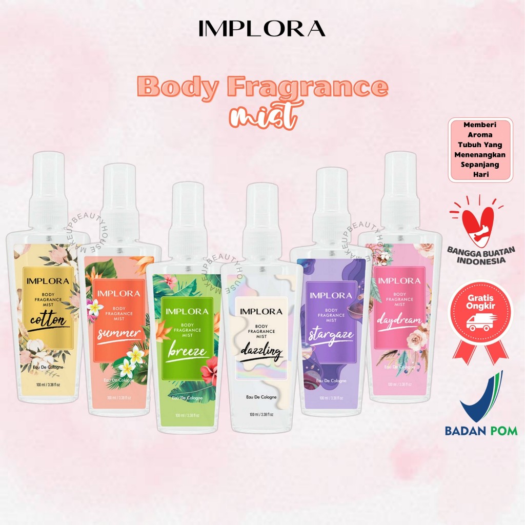 Jual IMPLORA Body Fragrance Mist 100ml Cotton | Breeze | Dazzling ...