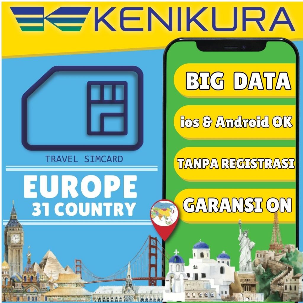 Jual 5 / 7 / 10 / 15 / 30 Days Sim Card Eropa Data Internet Kuota ...