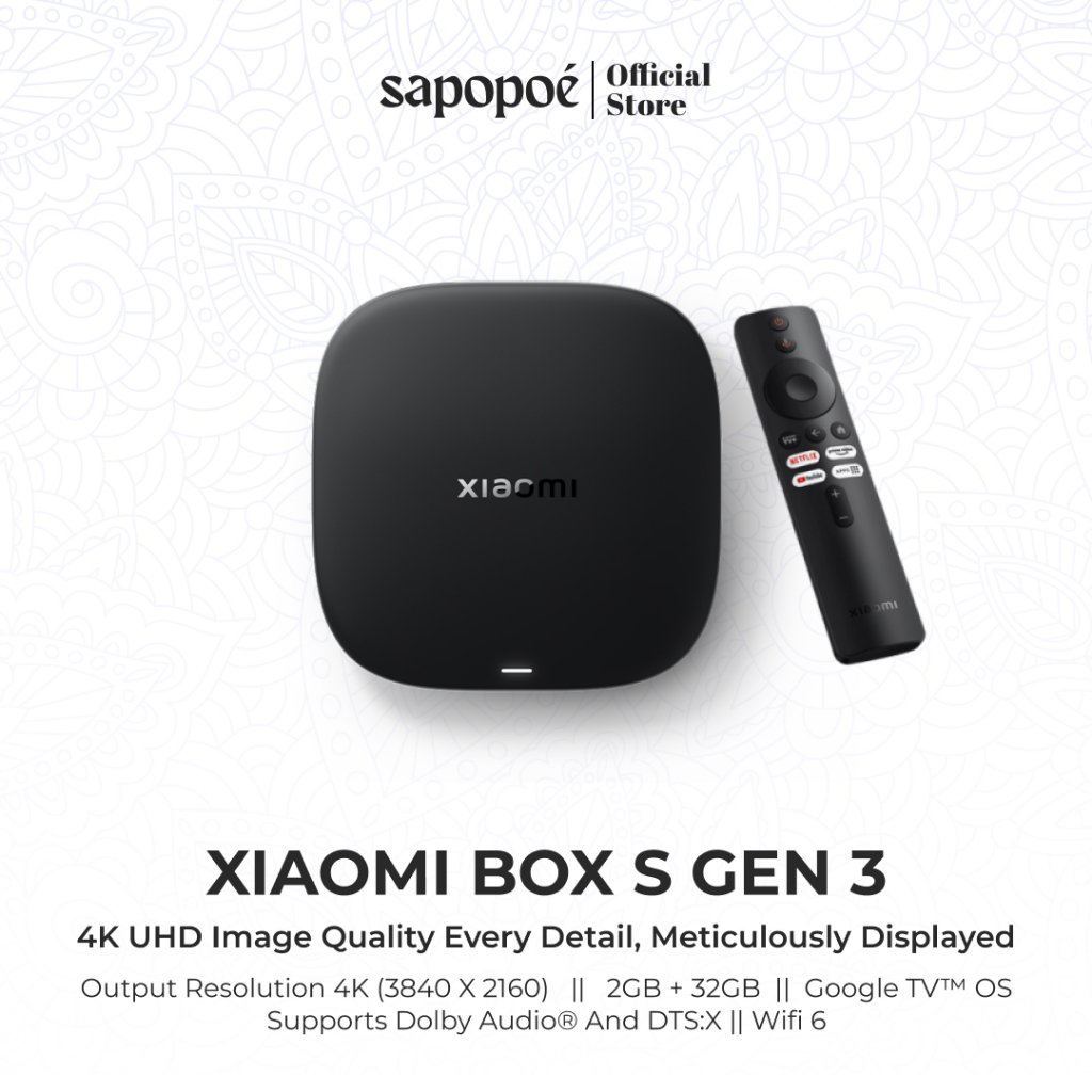 Jual Xiaomi Mi Box S 3rd Gen 2GB + 32GB Smart Google TV 4K UHD Streaming Media Player | Shopee ...