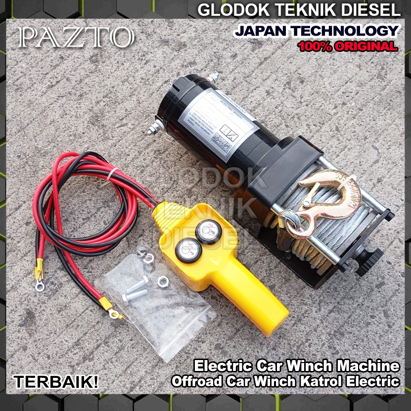 Jual Electric Car Towing Wire Rope Winch Hoist 3500 Lbs x 15 | 10 | 6 ...