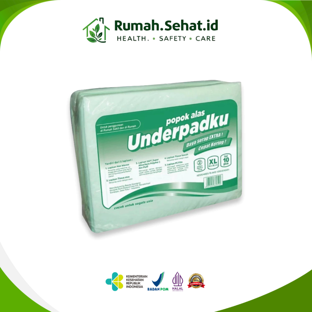 Jual Perlak Popok Alas Underpadku Disposable Underpad XL 60 cm x 90 cm ...