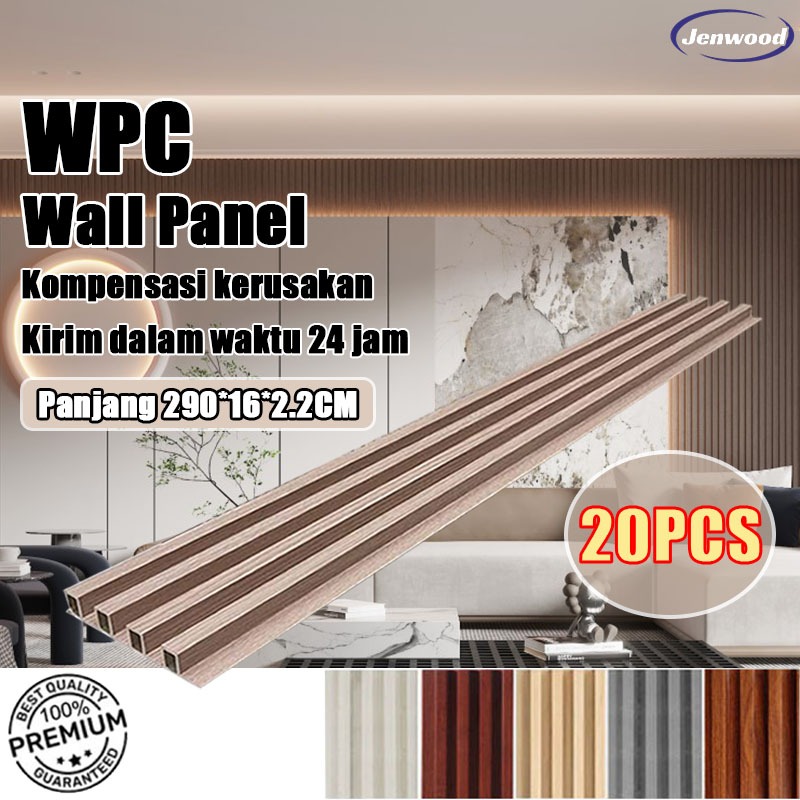 Jual 20 PCS [2.9 meter*16 cm*2.2cm] Wood WPC Wall panel Dinding Dekorasi Dinding Anti Rayap Dan ...