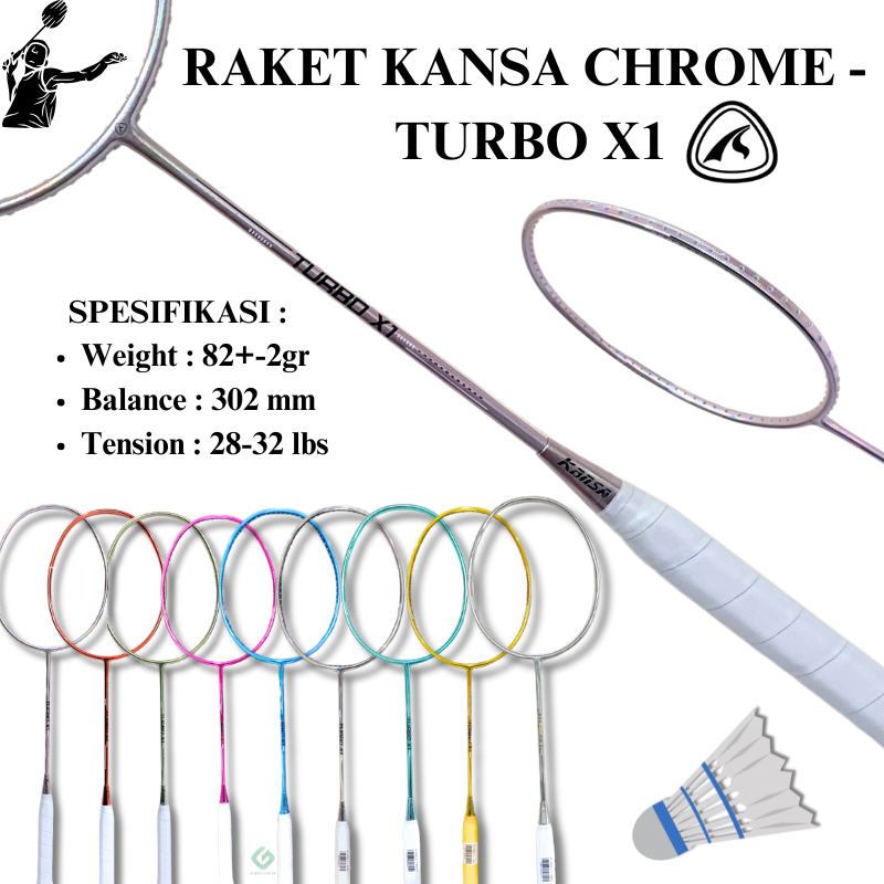 Jual RAKET BADMINTON KANSA TURBO X1 CHROME ORIGINAL MADE IN TAIWAN ...