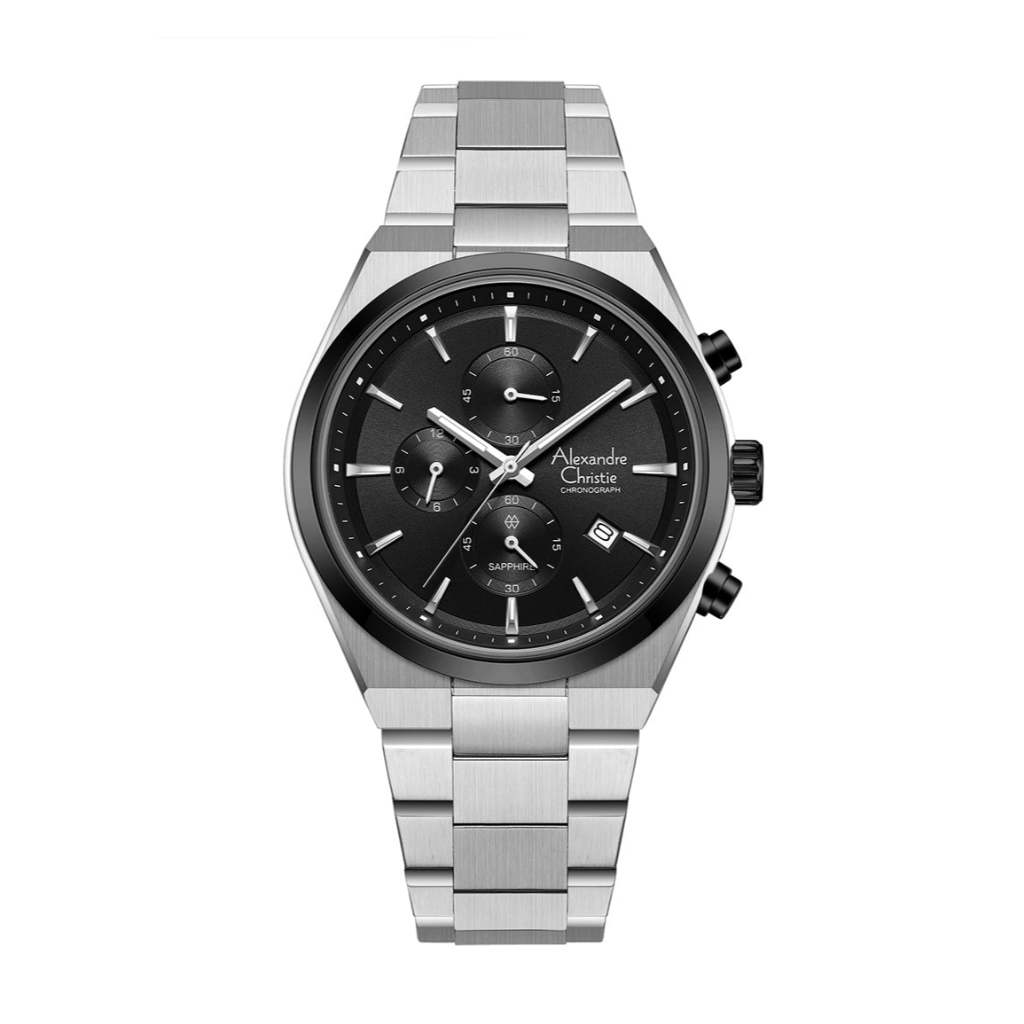Jual Alexandre Christie AC 8697 MCBTBBA Silver Hitam Original / Jam ...