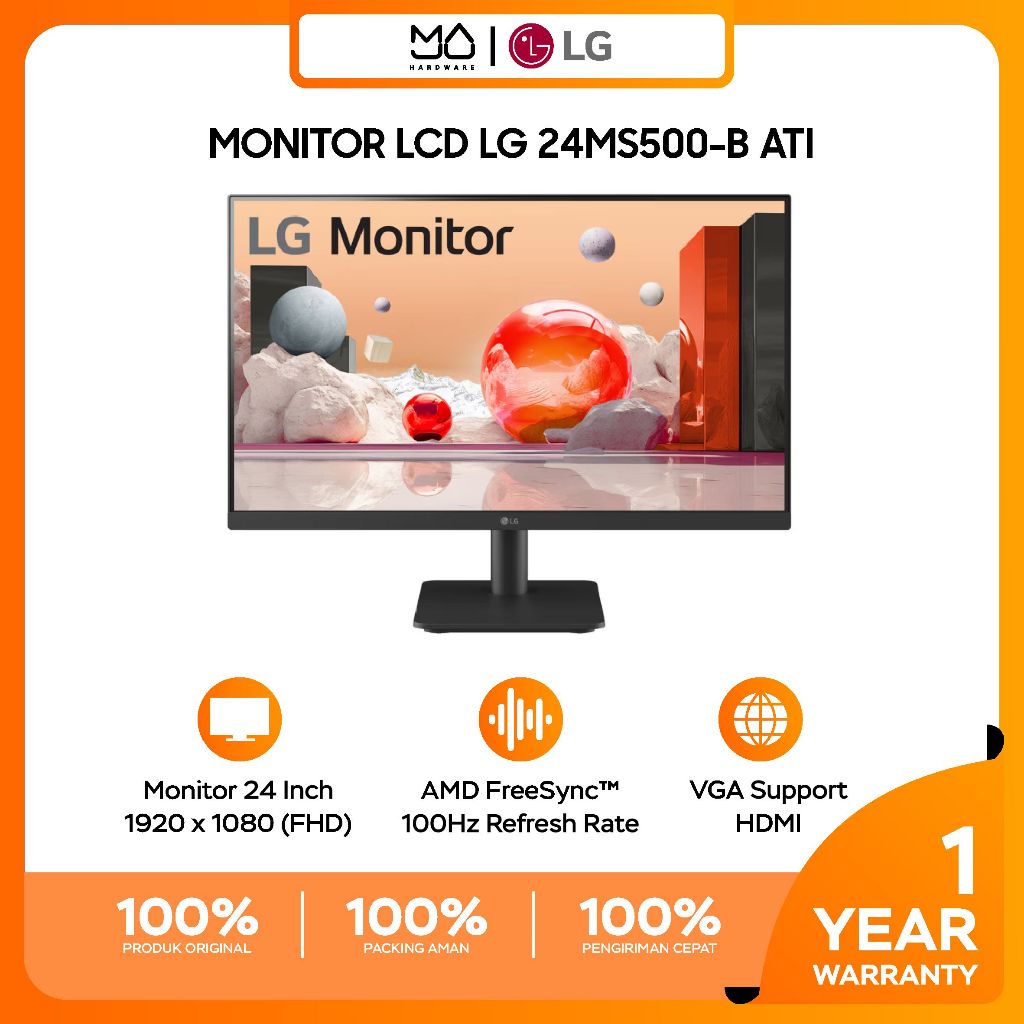 Jual Monitor LG 24MS500-B 24'' FHD monitor with AMD FreeSync 100Hz ...