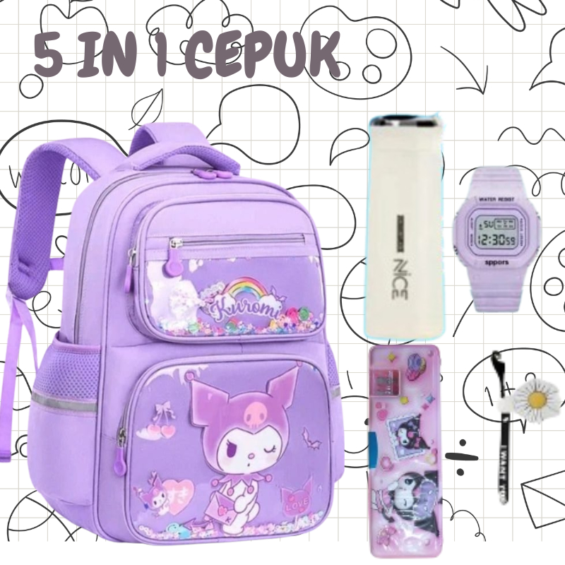 Jual Tas Ransel Kuromi Rainbow Anak Perempuan Ransel Anak Sekolah TK SD SMP | Shopee Indonesia