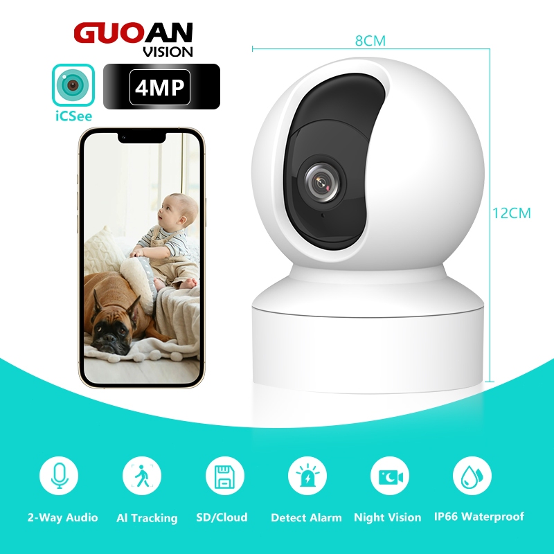 Jual GUOANVISION CCTV Camera 4MP PTZ Pelacakan Humanoid 360° IP Camera | Shopee Indonesia