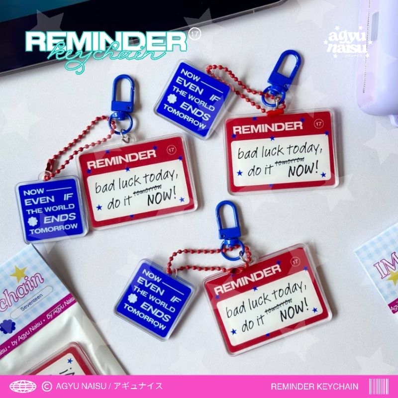 Jual REMINDER SEVENTEEN Keychain & Glitter Sticker by AGYU NAISU ...