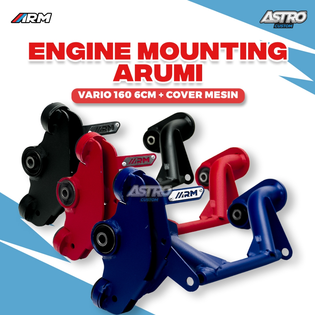 Jual Engine Mounting Arumi Vario 160 Full CNC 6 cm Plus Cover Mesin ARM ...