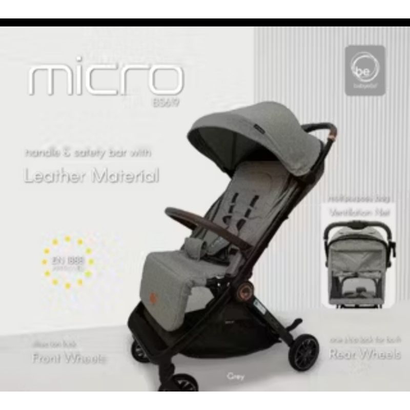 Jual Babyelle Micro Auto Fold Cabin Size Baby Stroller Warna Abu (Seken ...