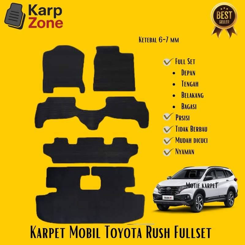 Jual KARPET MOBIL RUSH ALL NEW FULL SET 2019 - 2023 KARPET ALAS KAKI ...