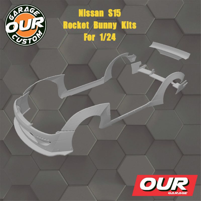 Jual Body Kit Transkit Nissan S15 Rocket Bunny for 1/24 Aoshima Fujimi ...