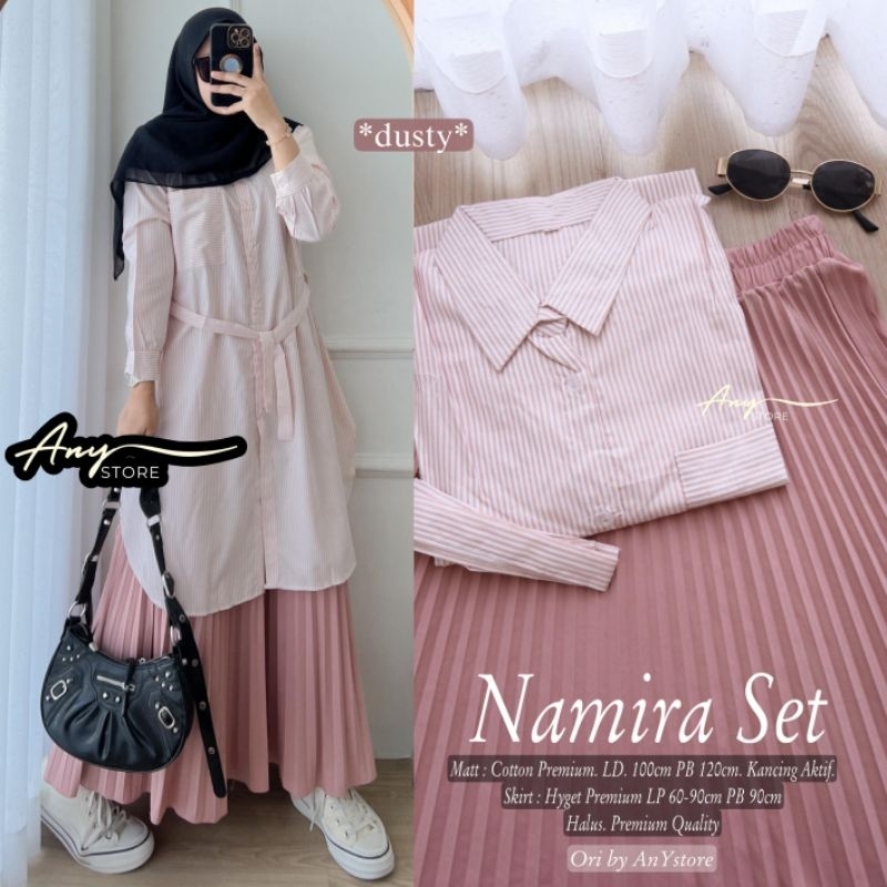 Jual Namira Set Tunik Mix Rok Plisket (Any) | Shopee Indonesia