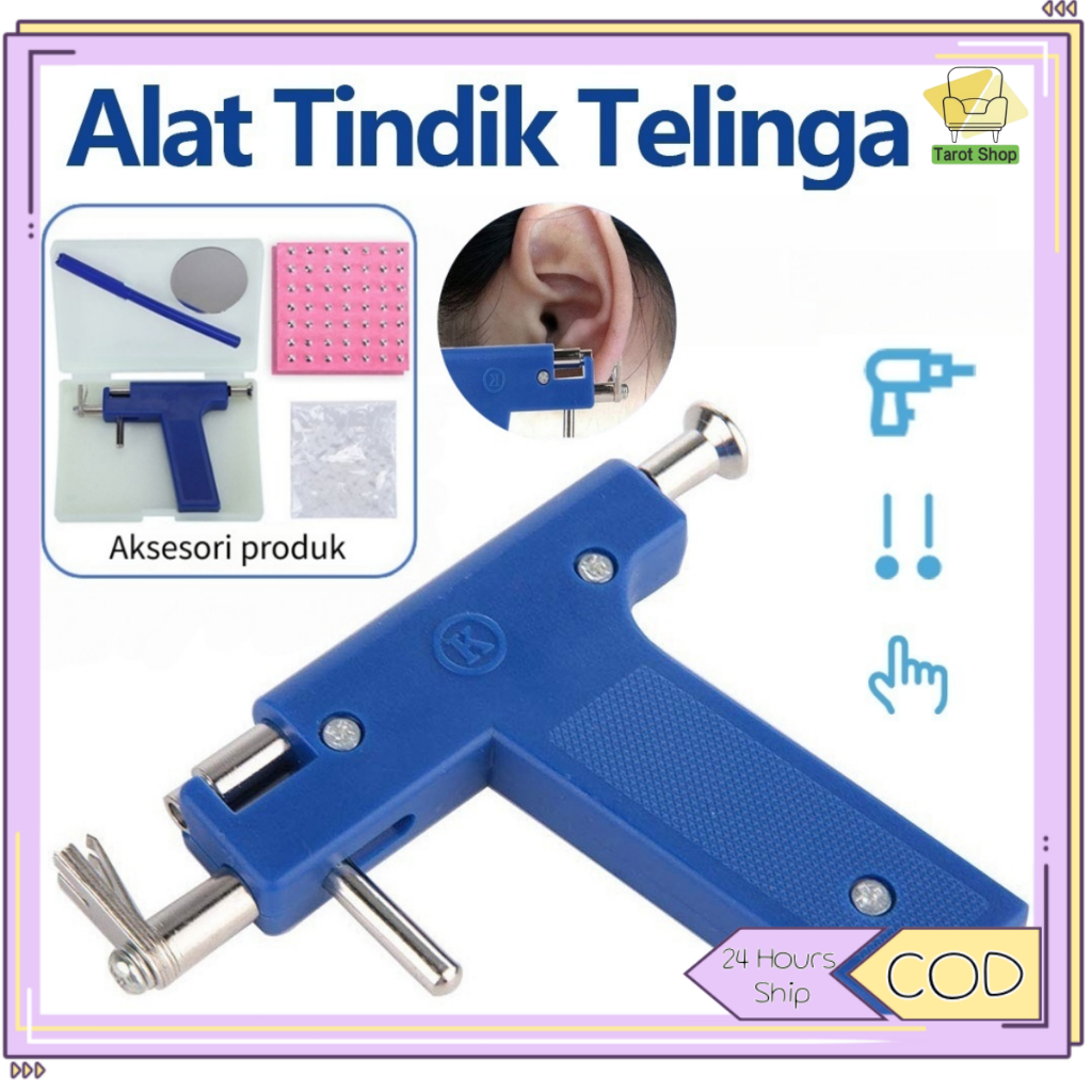 Jual 100Pcs/Set Alat Tindik Telinga+Anting / Tembak Tindik Telinga ...