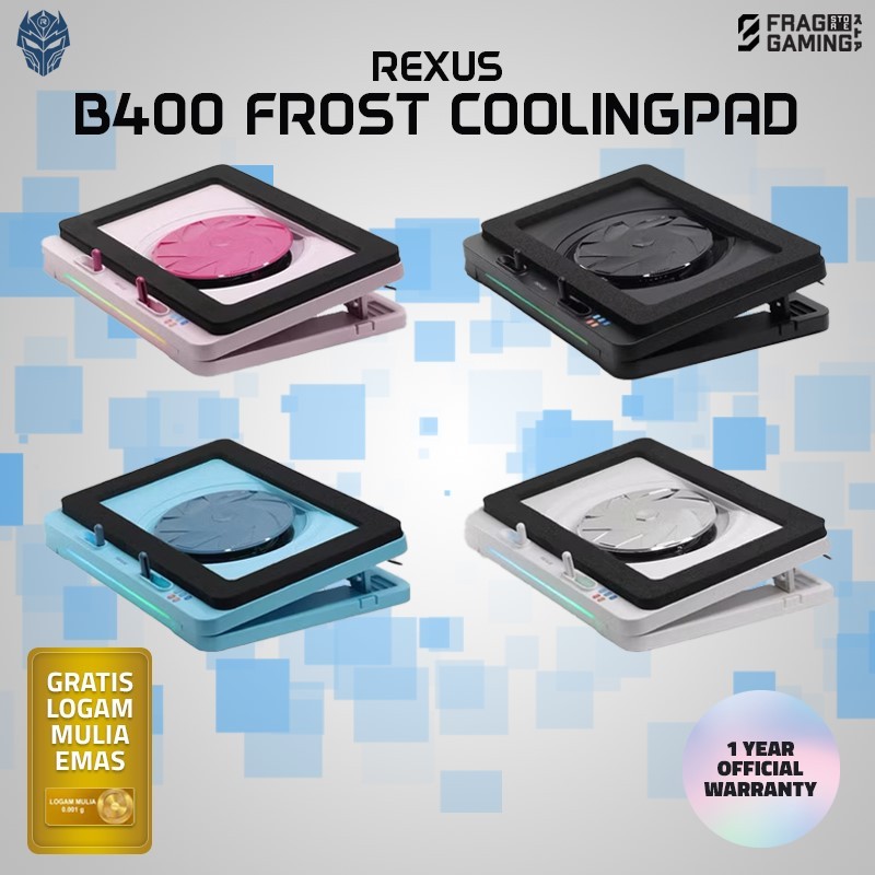 Jual Rexus B400 / B-400 Breeze Cooling Pad Gaming RGB Frost Laptop 15 ...