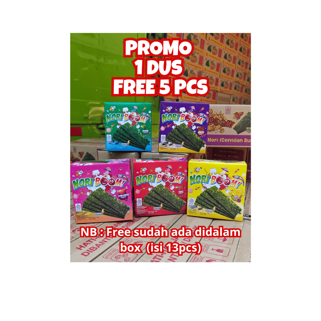 Jual NORI BOOM SNACK RUMPUT LAUT 5 RASA - 1 DUS | Shopee Indonesia