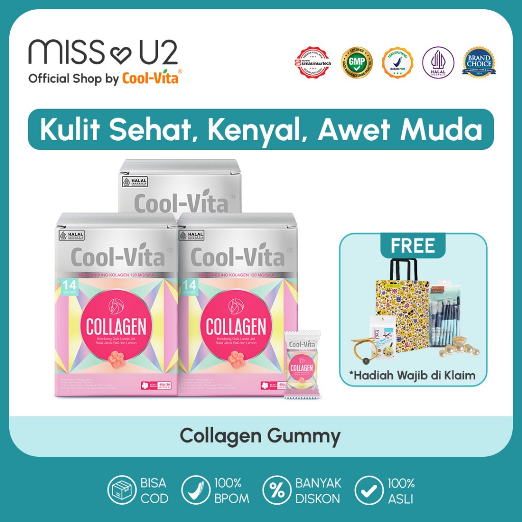 Jual COOLVITA ORIGINAL 3 Box Collagen Gummy Rasa Jeruk Bali dan Lemon | Gummy Sehat Penuh ...