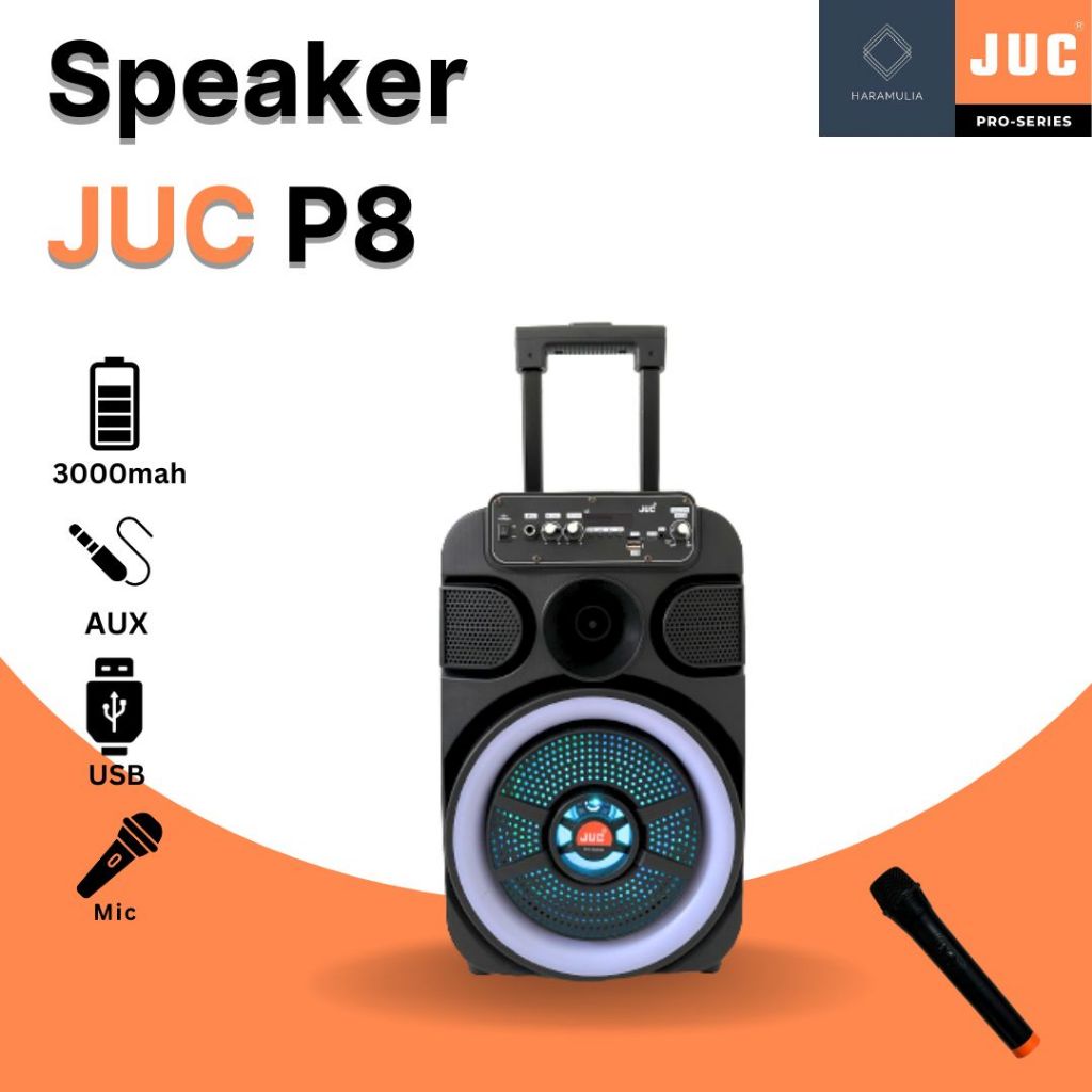 Jual JUC P8 Bluetooth Speaker 8 Inch Free Wireless Microphone | Shopee Indonesia