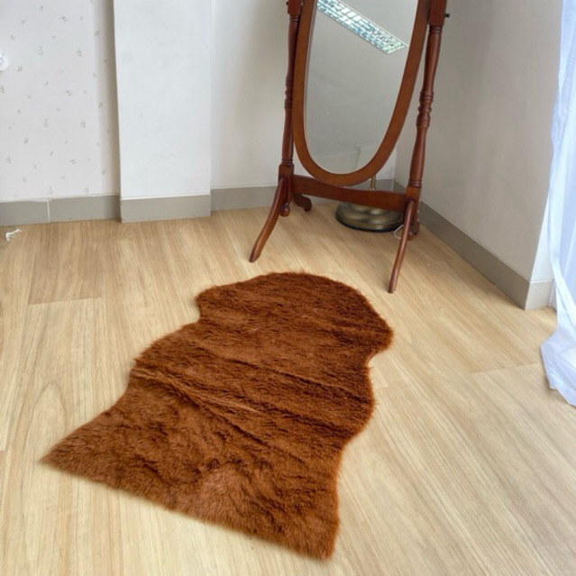 Jual KARPET BULU BENTUK IKAN ASIMETRIS COKLAT AESTHETIC ALA PINTEREST ...