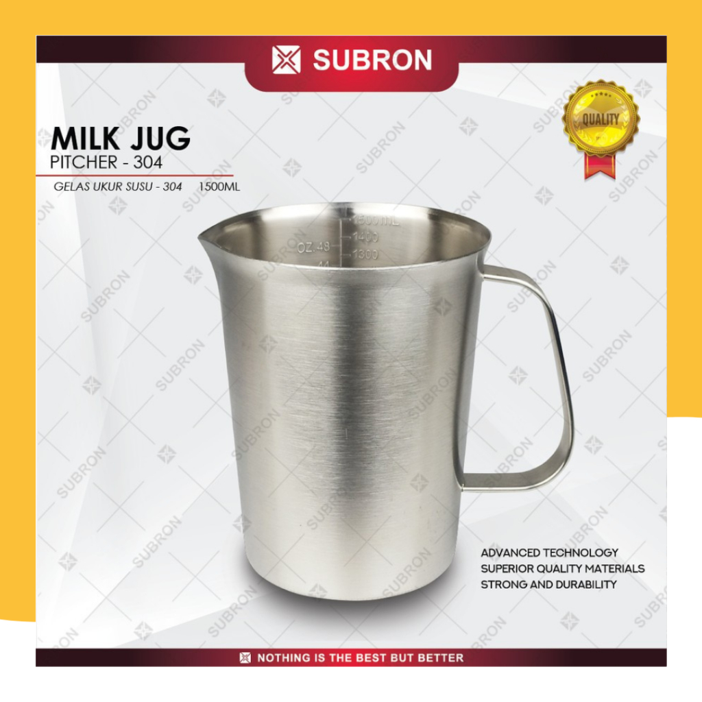 Jual SUBRON Milk Jug sus 304 Pitcher Stainless Gelas Ukur Takar ...