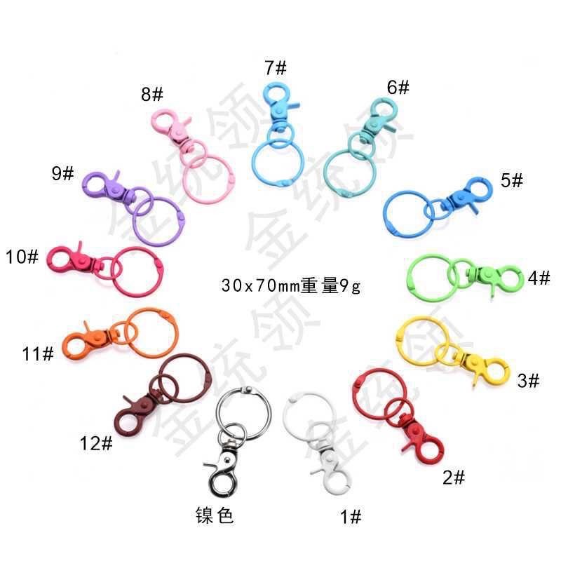 Jual [kstuffind] RING GANTUNGAN KUNCI KEPALA GANCI RING CLIP KEYCHAIN MURAH IMPORT BERWARNA BESI ...