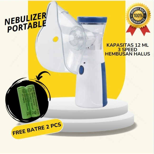 Jual TaffOmicron Alat Terapi Pernapasan Handheld Inhaler Nebulizer Machine Battery JSL-W302 Blue ...