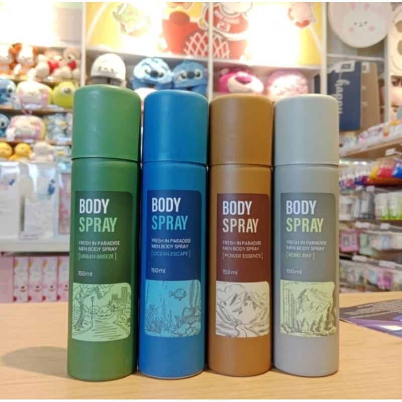 Jual Miniso Fresh In Paradise Men Body Spray(Rebel Riff, Power Essence ...