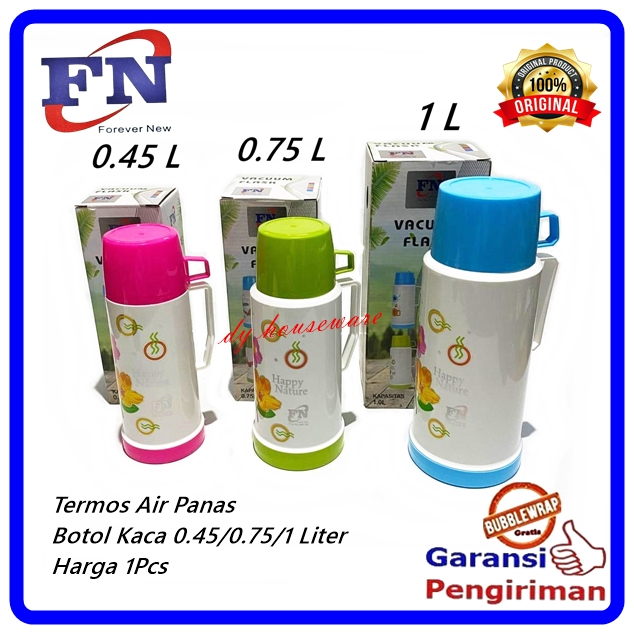 Jual Termos Air Panas Botol Kaca Vacuum Flask Mini 1 Liter 0.75Liter 0. ...