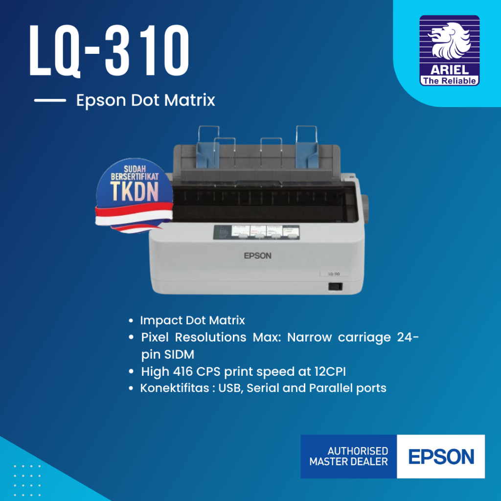 Jual Epson LQ 310 Dot Matrix Printer - Kasir LQ-310 BARU GARANSI RESMI ...