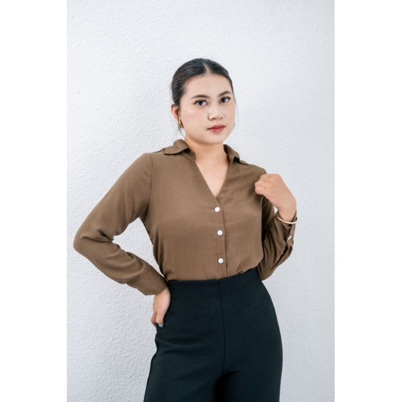 Jual I Look Daily I Briele Crepe kemeja | Shopee Indonesia