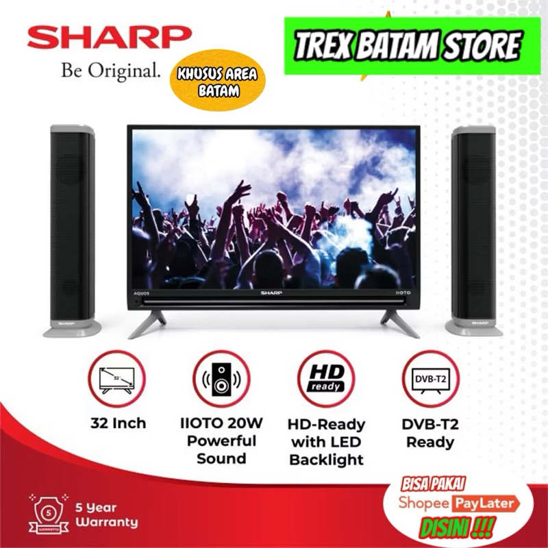 Jual TV SHARP 32 INCH DIGITAL C32BD1 + 2 SPEAKER TOWER GARANSI RESMI ...