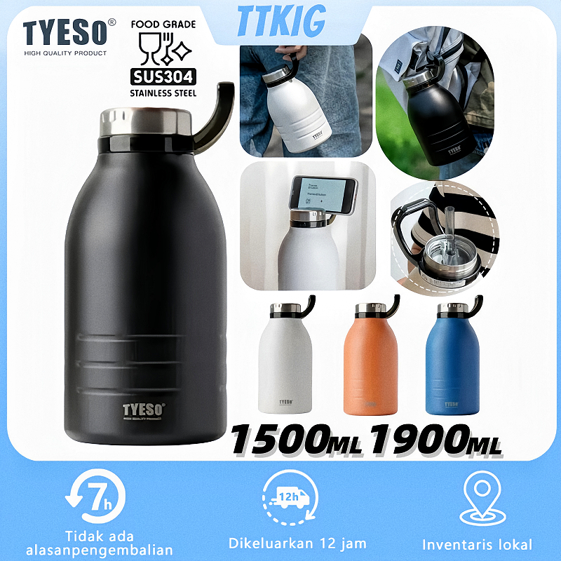 Jual TYESO Botol Air Olahraga Tumbler Termos Stainless Tahan Panas ...