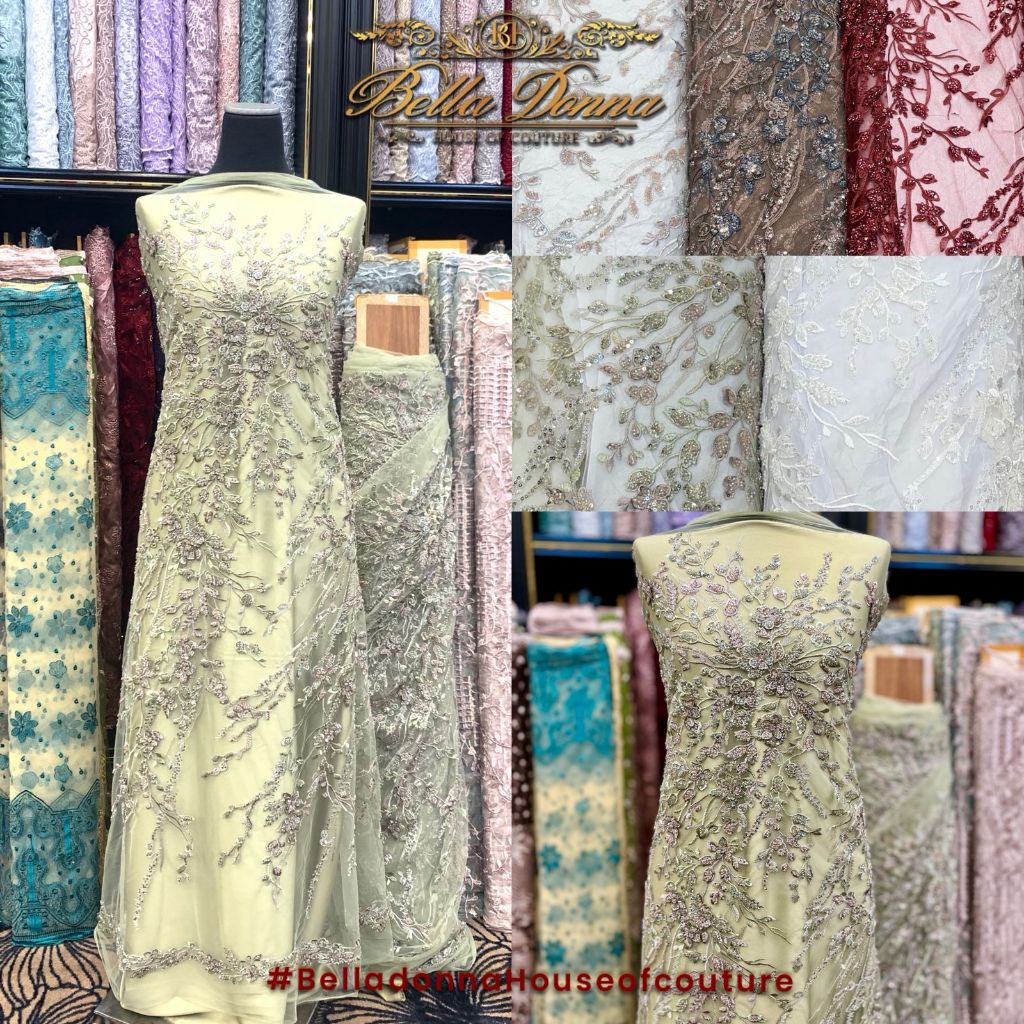 Jual Tulle Garden Floral Payet Kombinasi 0.5M – Bella Donna Textile ...