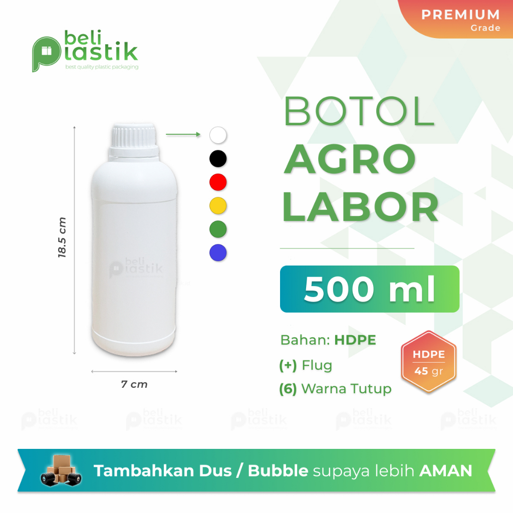 Jual Botol Agro Labor 500ml HDPE Tebal - Botol Sabun Deterjen Parfum ...