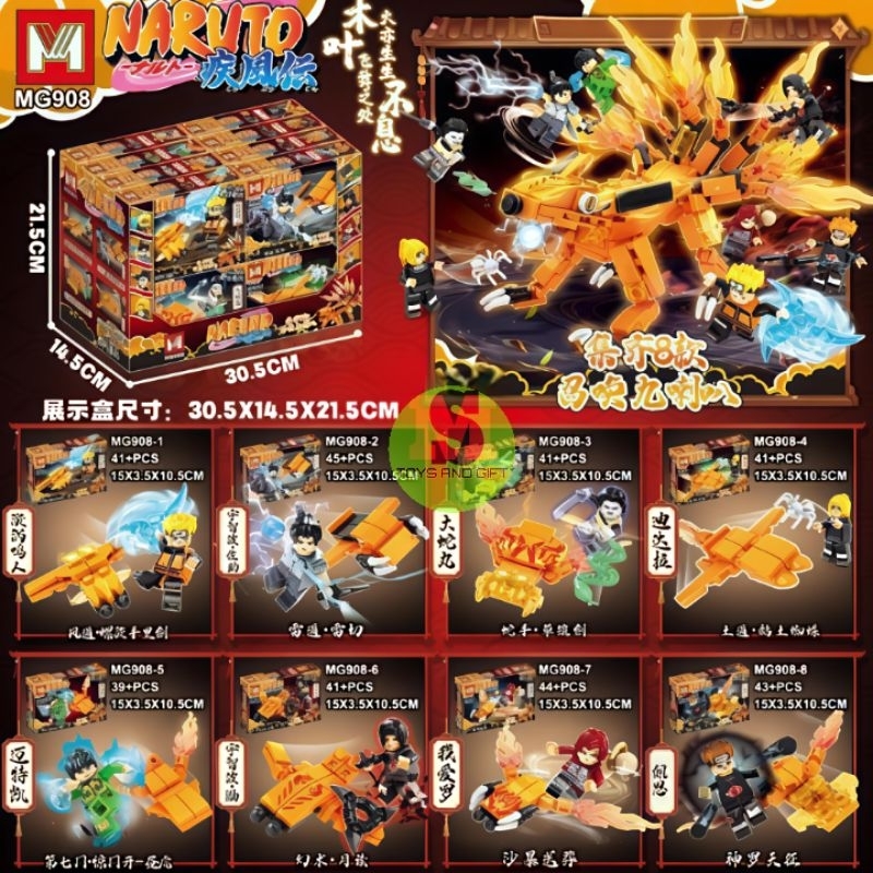 Jual Brick Naruto 8 in 1 MG908 / NARUTO SERI MG908 / MINIFIGURE NARUTO ...